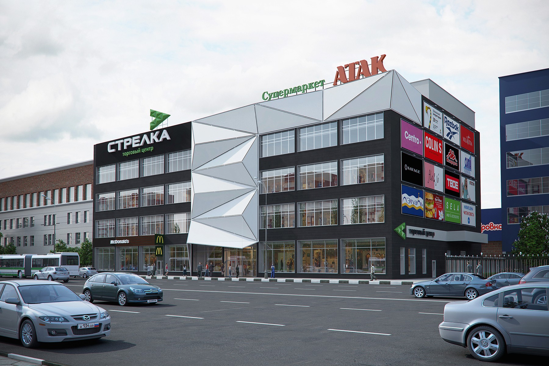 “Strelka” (Arrow) Shopping Center — Studio «ZELYONI»